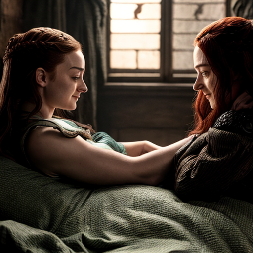 Sansa seducing Arya Stark in bed