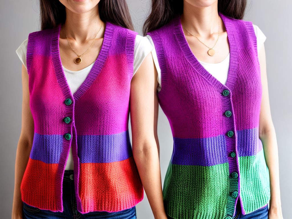 multi-colored knitted women's vest