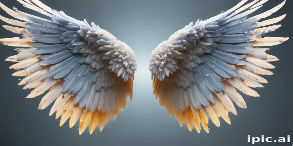 Stunning Angelic Wings Displaying a Beautiful Blend of Colors and Textures