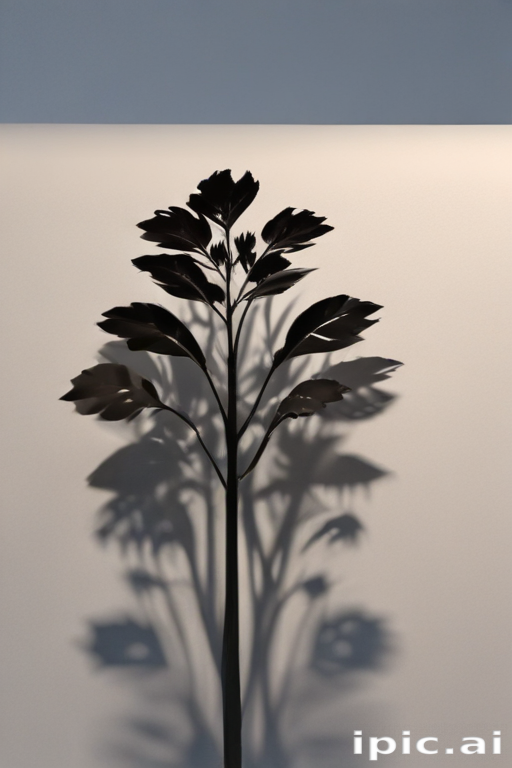 Intricate Shadow Play of a Delicate Plant Against a Soft Wall