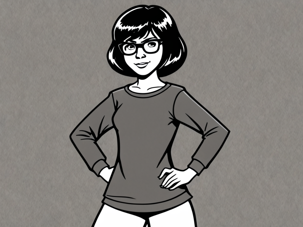 Velma Dinkley fron cartoon Scooby-Doo line art