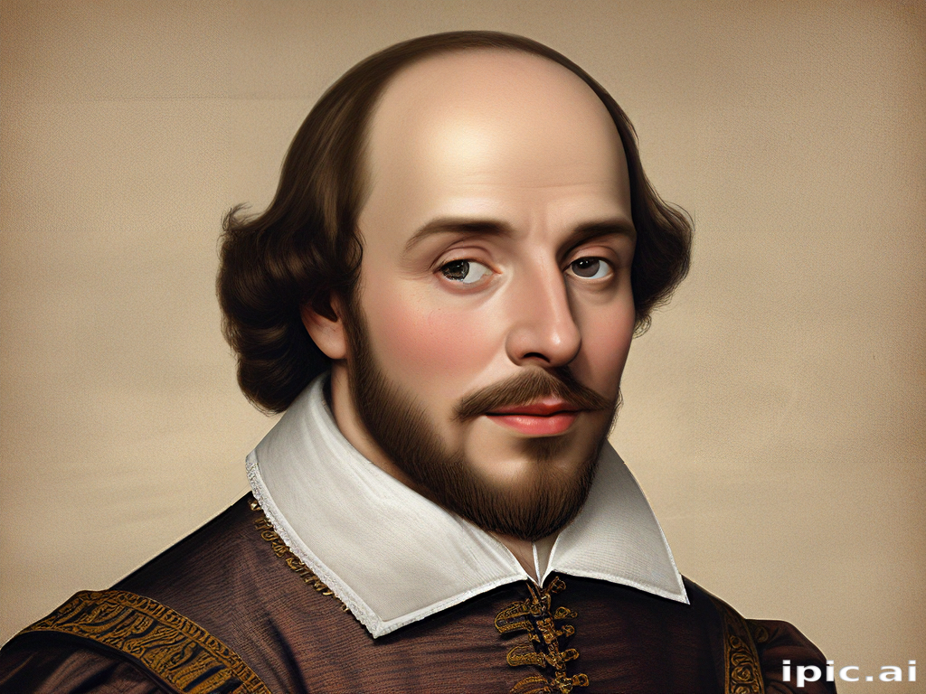 A Portrait of a Renowned Playwright from the Elizabethan Era, William ...