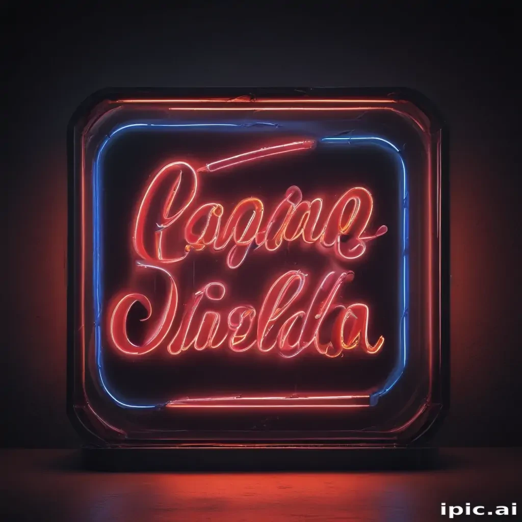 Vibrant Neon Sign Illuminating a Cozy Space with Warm Colors