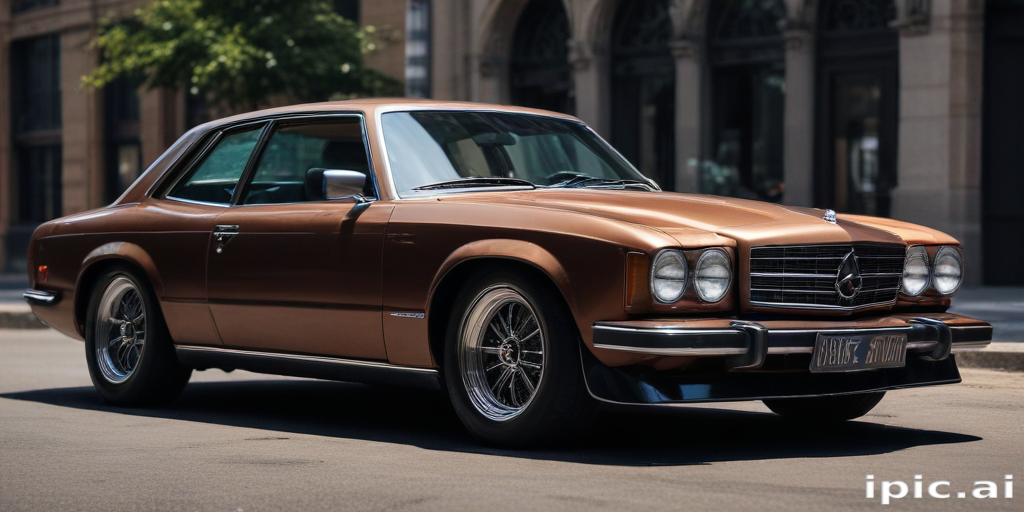 Classic Brown Mercedes-Benz Coupe Parked Elegantly on City Street.