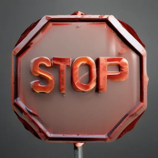 Stop Sign Covered in Red Substance, Highlighting Importance of Traffic ...