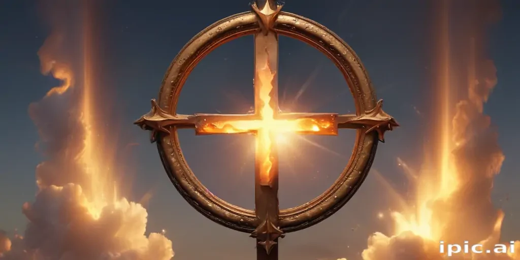Radiant Cross Illuminating the Sky Amidst Majestic Cloud Formations