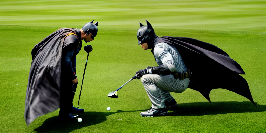 Batman golfing