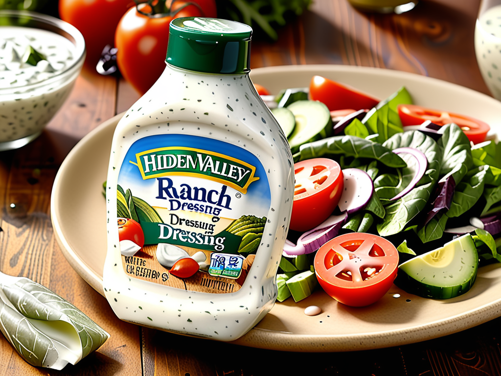 Fresh Garden Salad with Hidden Valley Ranch Dressing and Colorful ...