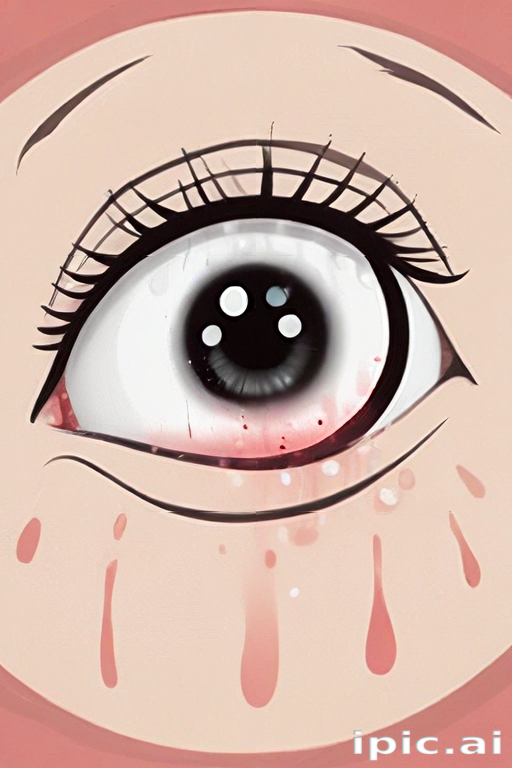Close-Up of an Eye with Emotional Tears and Intriguing Details