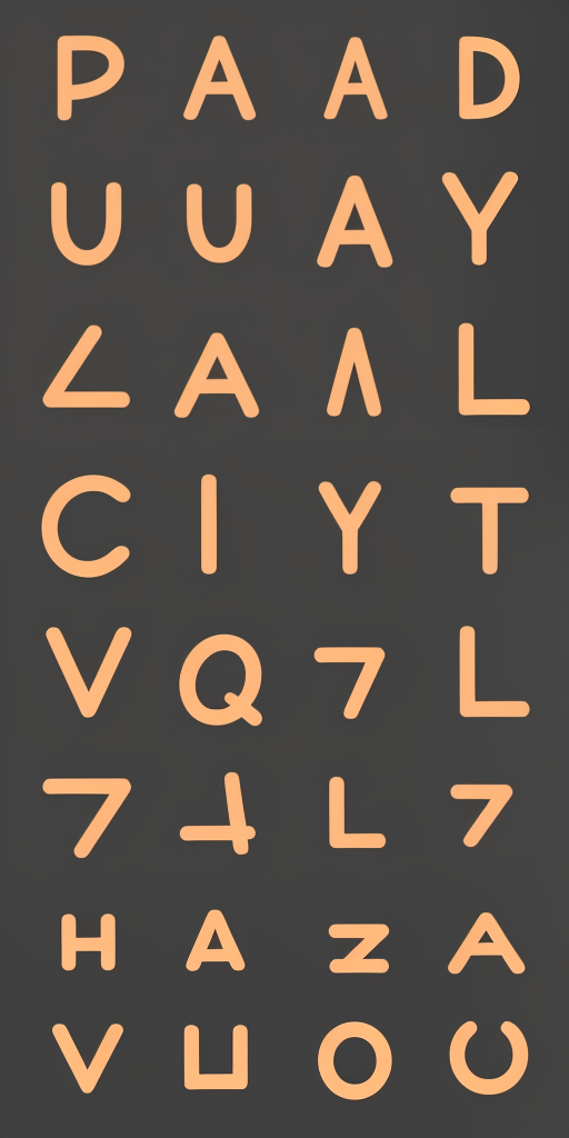 Colorful Collection of Unique Geometric Letters Arranged in Vertical ...
