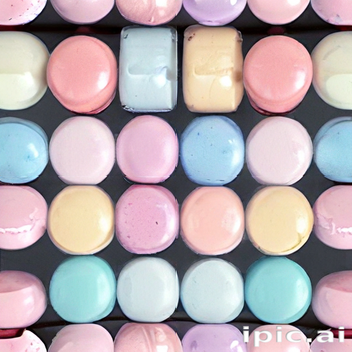 A Colorful Array of Pastel Macarons in a Delightful Pattern Display.
