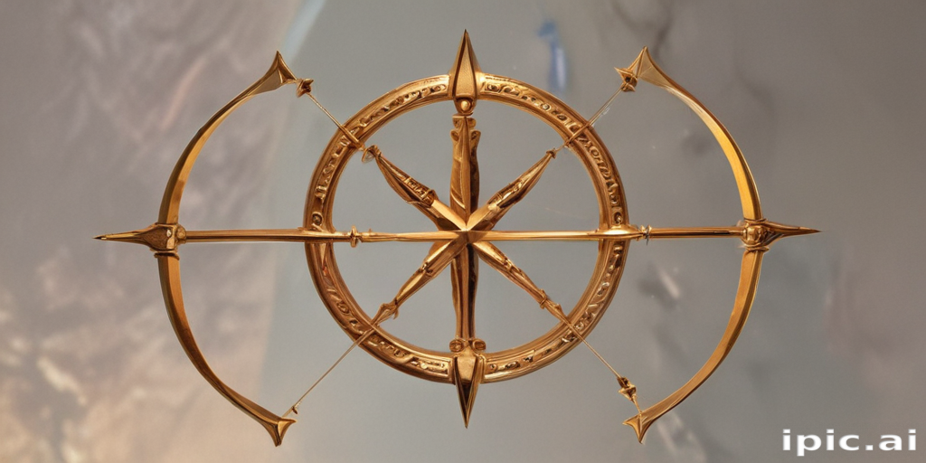 Intricately Designed Golden Compass with Ornate Details and Symbolic ...