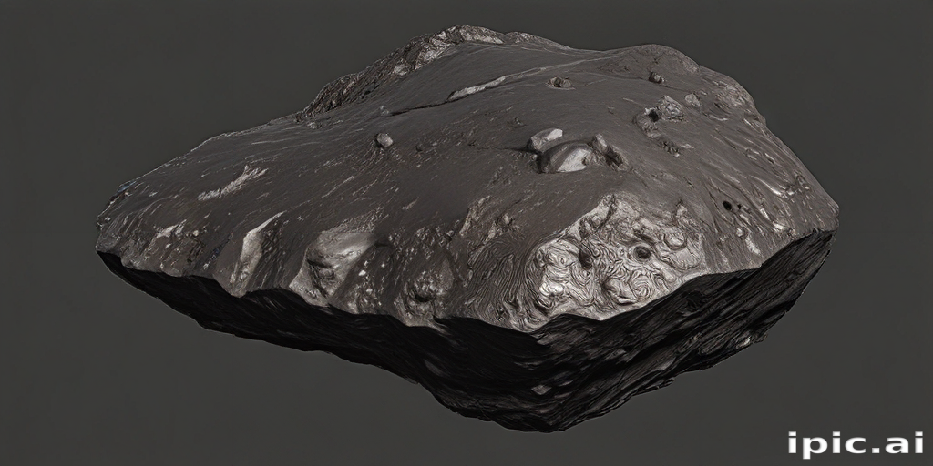 Detailed 3D Render of a Metallic Asteroid in Space Background