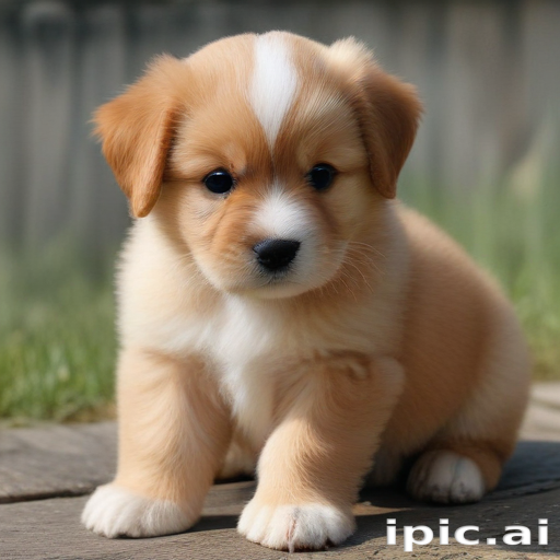 Adorable Fluffy Puppy with Light Brown Fur Playing on a Sunny Day.