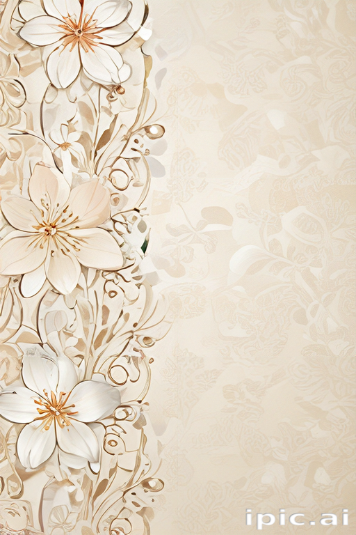 Elegant Floral Design with Subtle Cream Background and Intricate Details