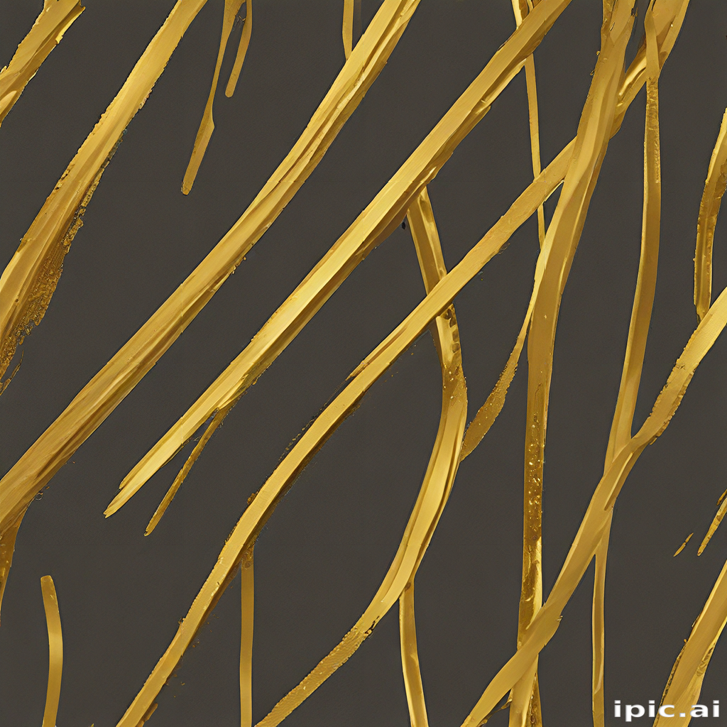 Elegant Golden Strands Gracefully Flowing Against a Dark Background