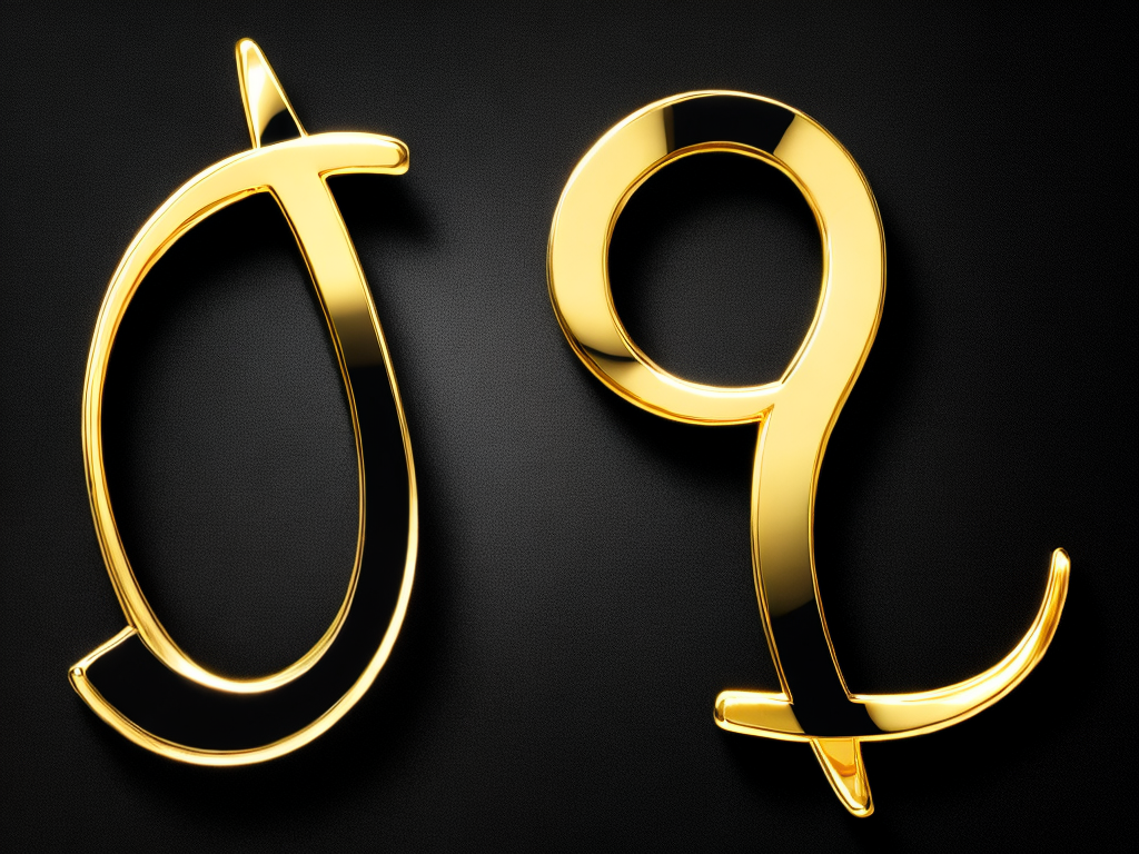 Gold color infinity symbol with black background