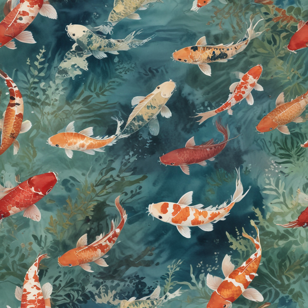 Create a vibrant watercolor illustration of a crystal-clear underwater ...