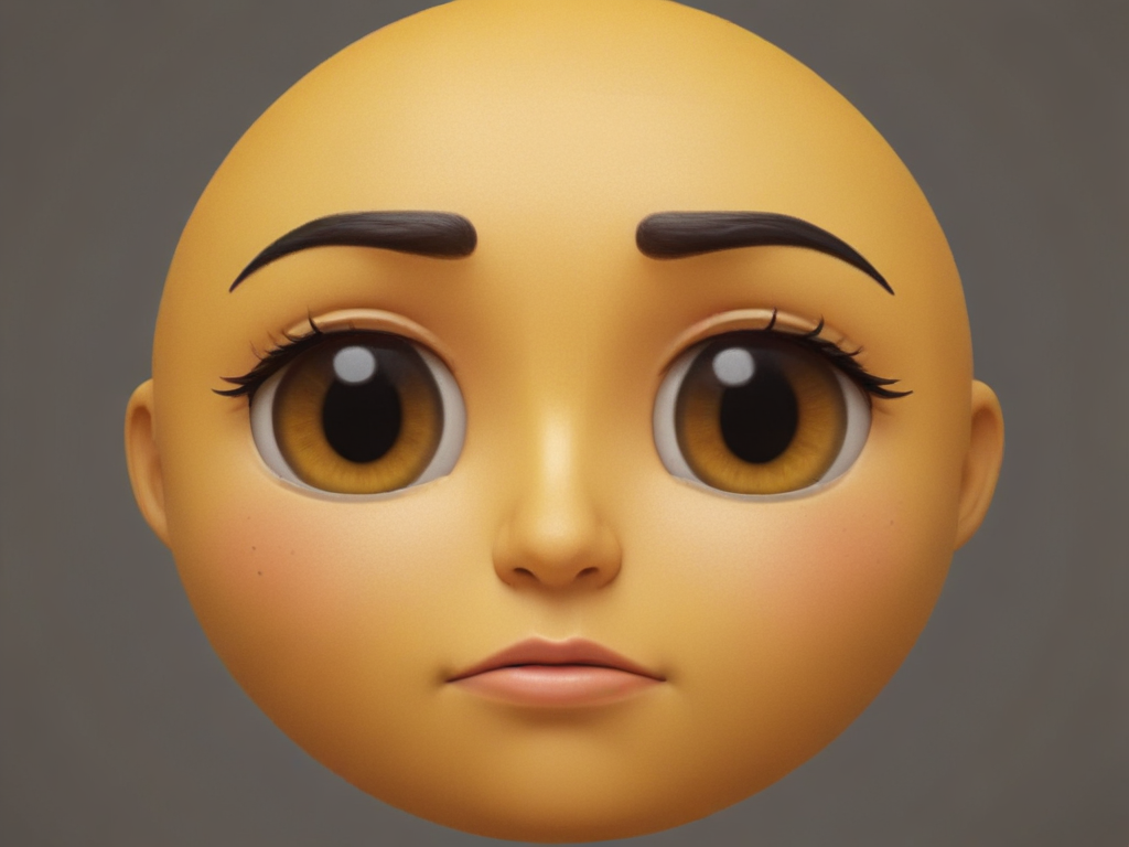 A Stylized Character Face with Large Eyes and Expressive Features.