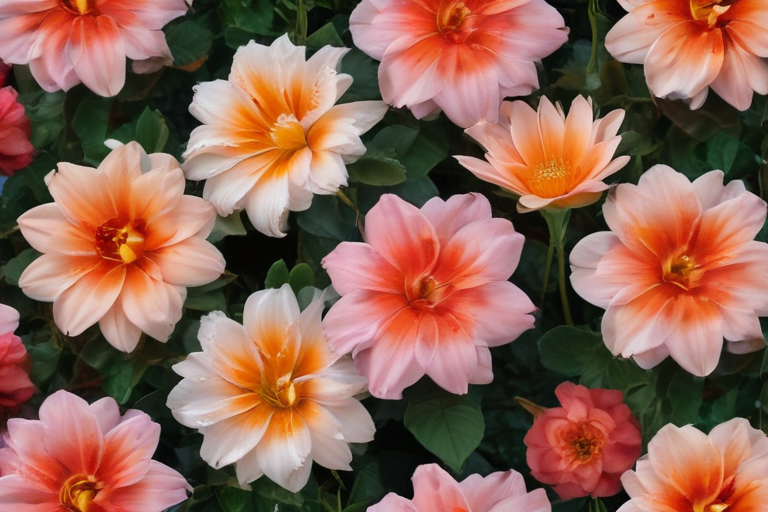 A Vibrant Display of Colorful Flowers in Full Bloom and Harmony.
