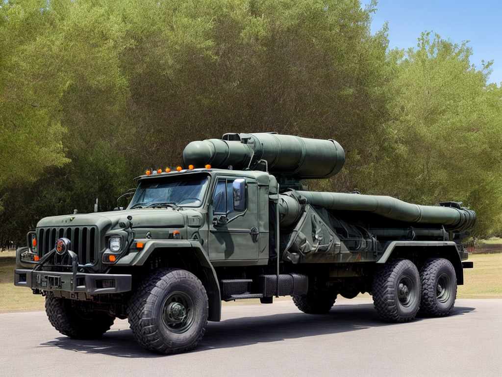 eight wheeled military artillery truck