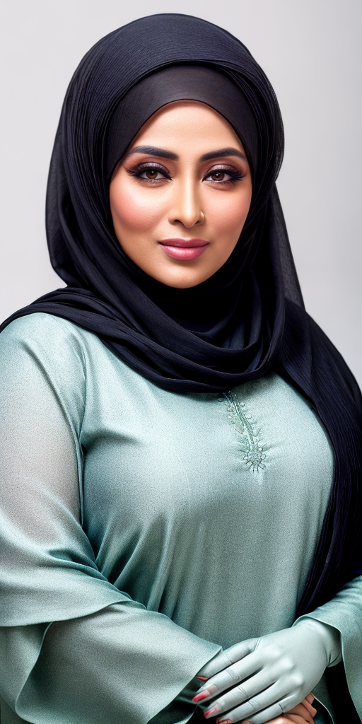 full hijab with shining eyes, full portrait, ultra high detailed, soft ...