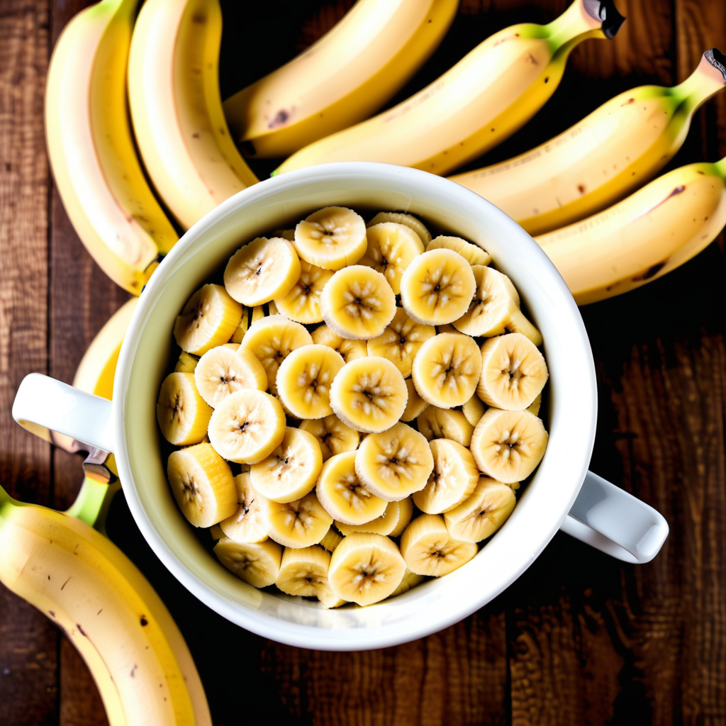 A Bowl Filled with Freshly Sliced Bananas Surrounded by Whole Bananas.