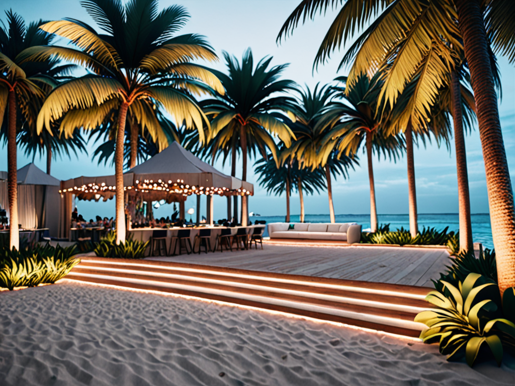 Variation: party festival with many party people enjoyinh Tropical Tech ...