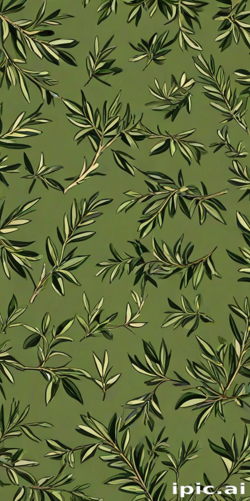 Delicate Green Leaves Pattern on a Soft Olive Background for Design ...