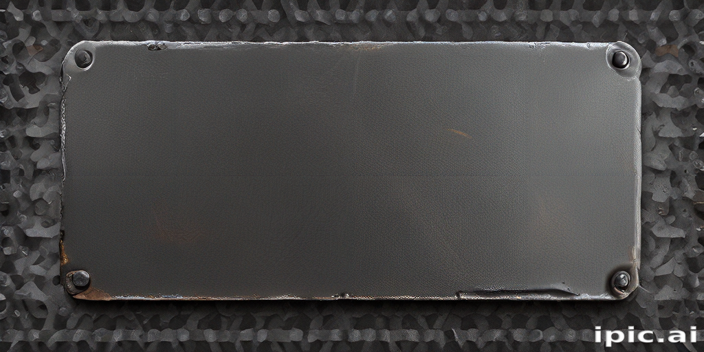 Blank Metal Plate on Textured Background Ready for Custom Engraving or ...