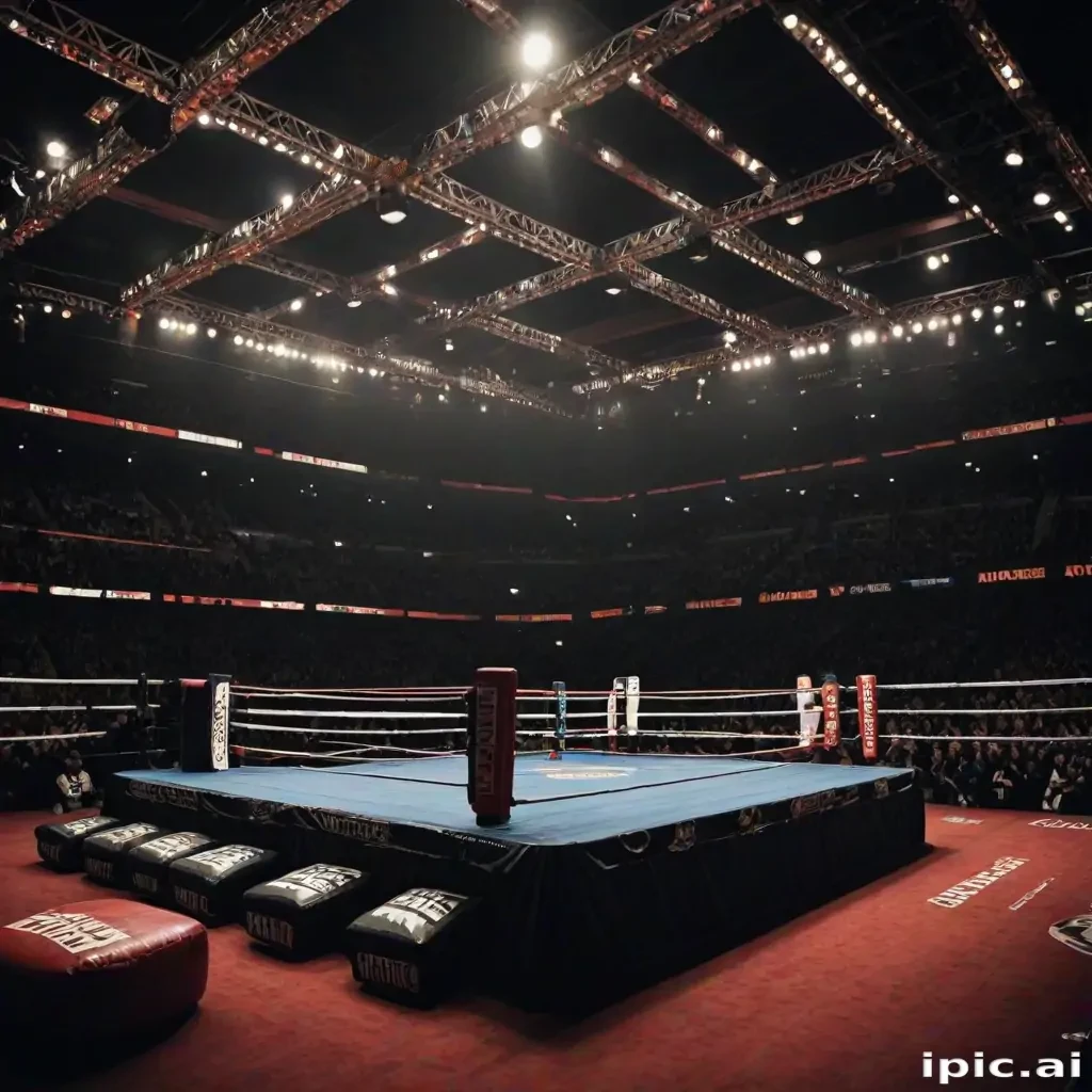 An Empty Boxing Ring Awaiting the Excitement of Upcoming Matches