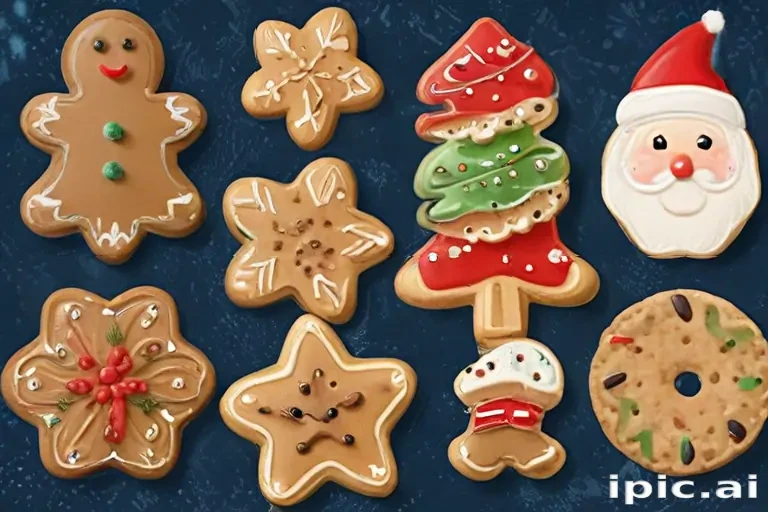 A Festive Display of Colorful Christmas Cookies Perfect for the Holidays