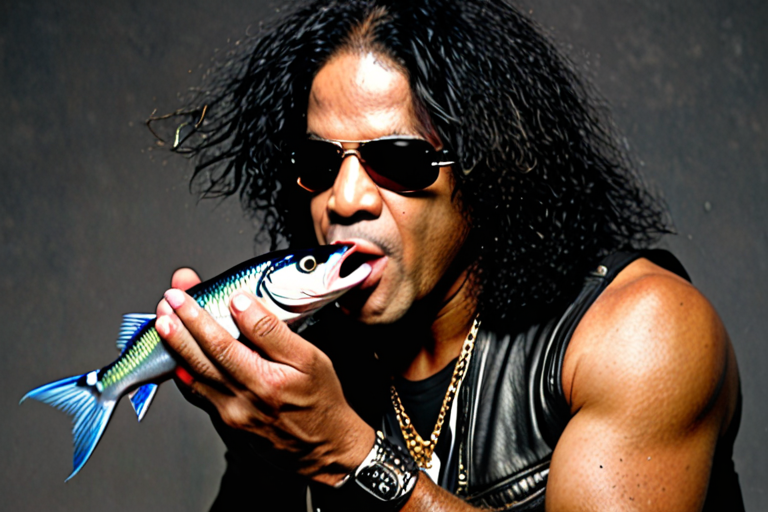 Slash sucking a fish