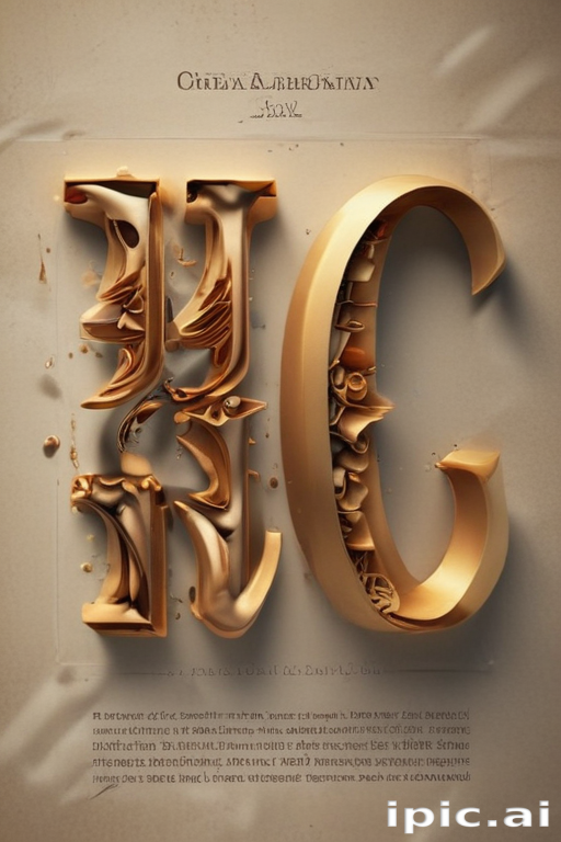 Intricate 3D Typography Featuring Elegant Letters with Decorative ...