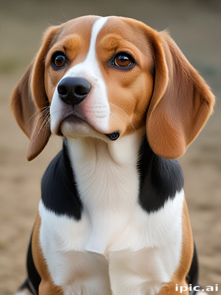 Adorable Beagle with Expressive Eyes and Distinctive Coat Patterns Outdoors