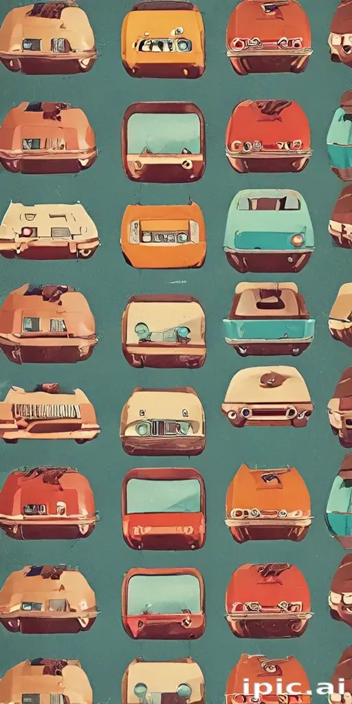 Colorful Vintage Cars Pattern: A Retro Collection of Classic Automobile ...