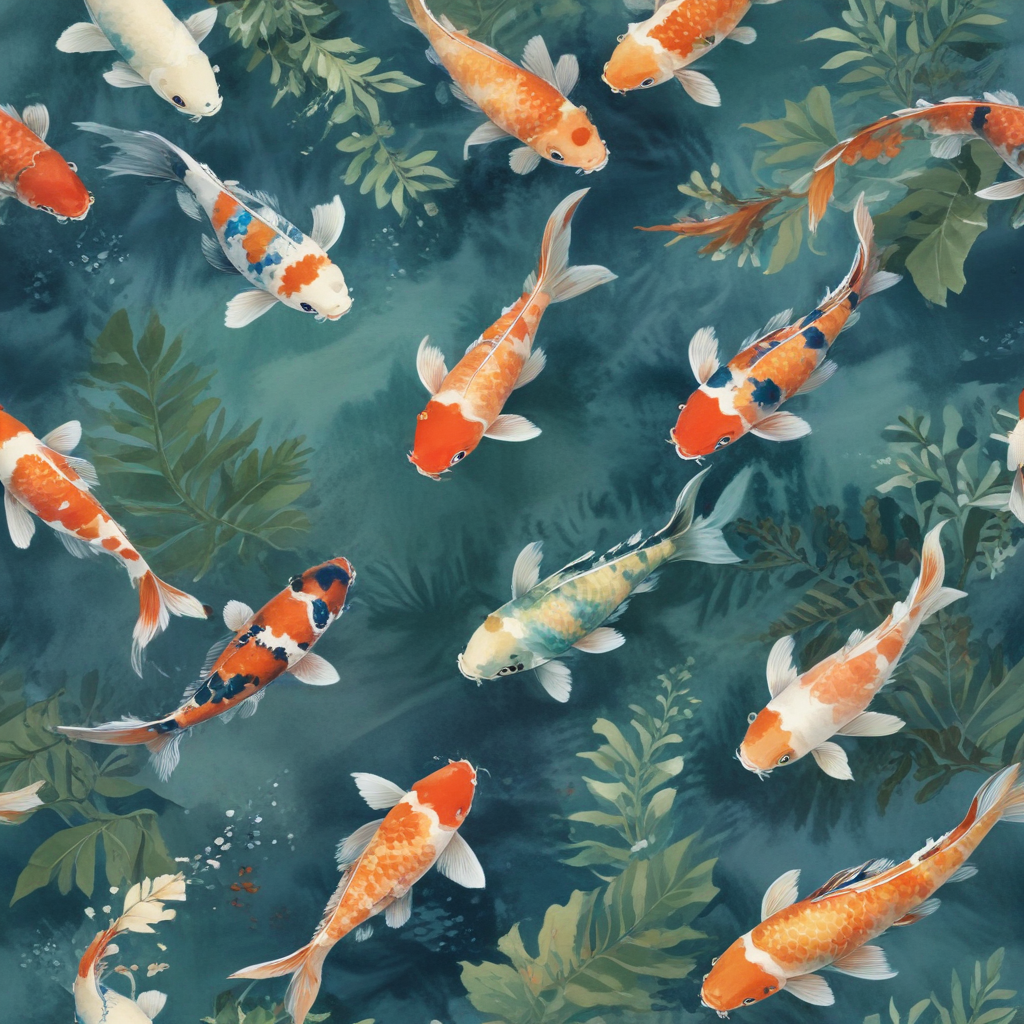 Create a captivating watercolor illustration of a crystal-clear aqua ...