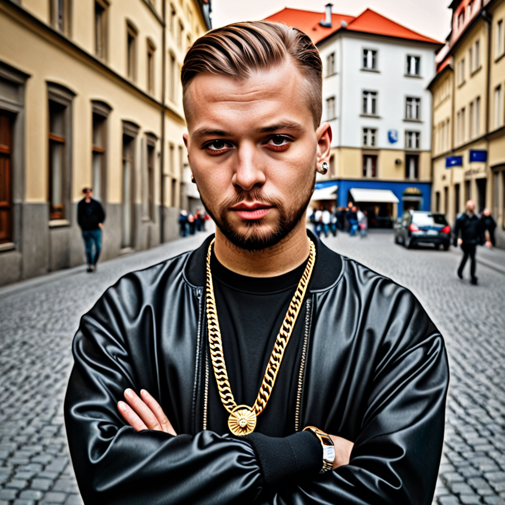 Czech rapper Rohony in the city