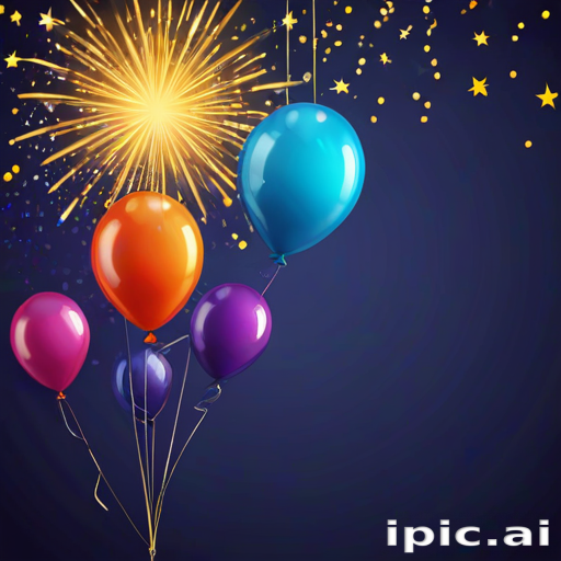 Colorful Balloons and Fireworks Creating a Festive Celebration ...