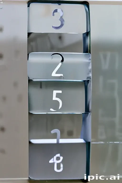 Artistic Representation of Numbers Displayed on a Reflective Surface