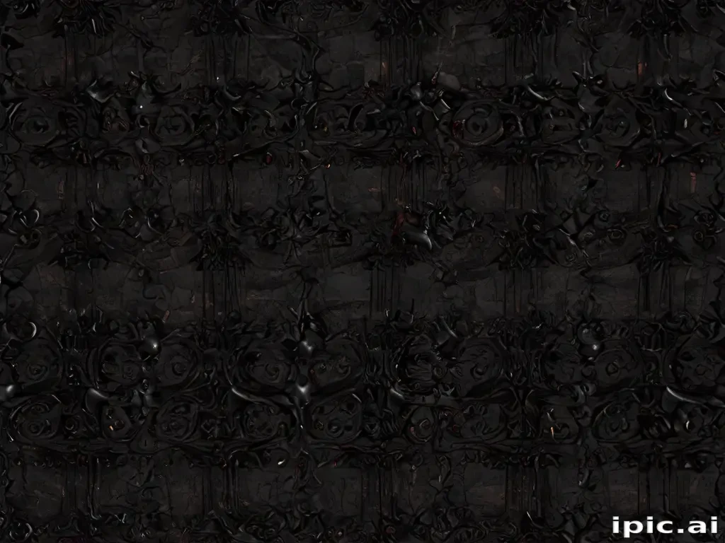 Intricate Black Textured Pattern with Glossy and Matte Surfaces in Depth