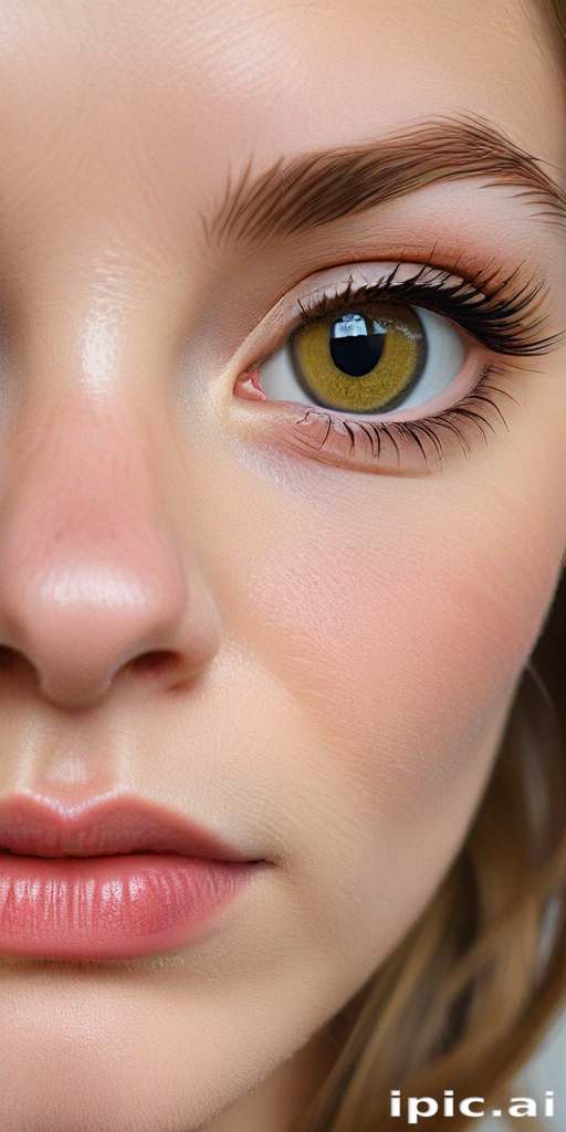 A Close-Up Portrait Highlighting the Detail of a Person's Eye and Skin.