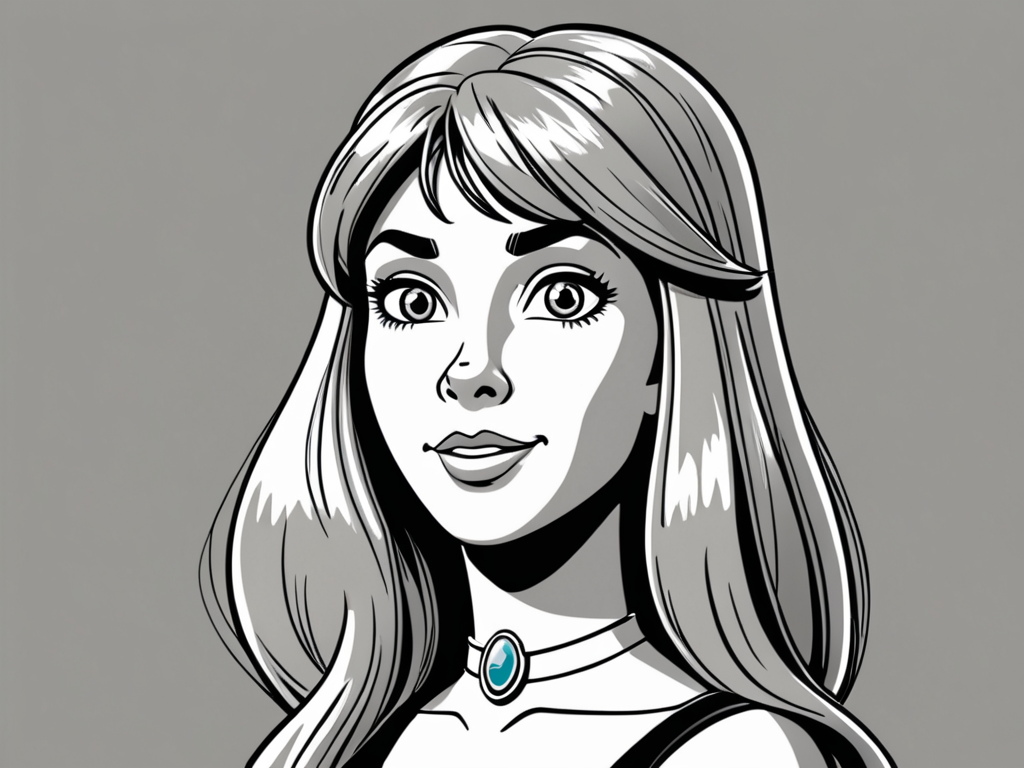 Madelyn Dinkley fron cartoon Scooby-Doo line art