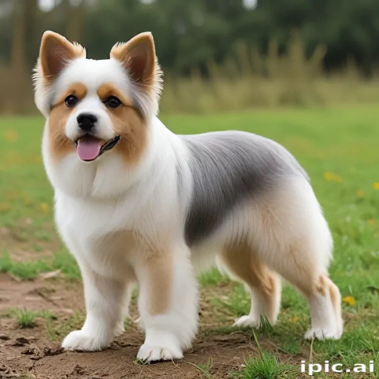 A Playful Corgi Standing Proudly in a Green Grass Field.