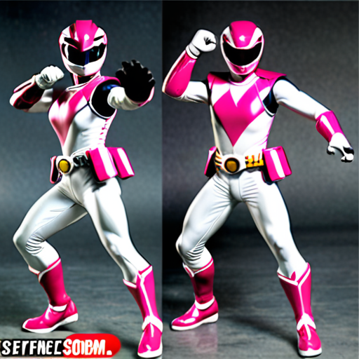Pink ranger in combat pose