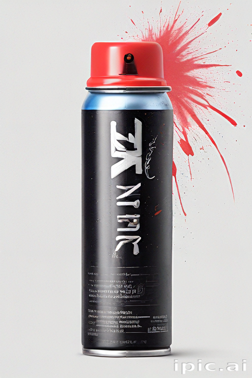 Vibrant Red Spray Paint Can with Artistic Splatter Background