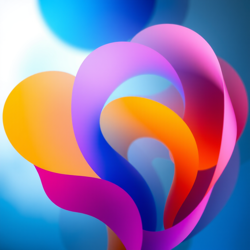 Colorful Abstract Swirls Forming a Dynamic and Vibrant Artistic Composition