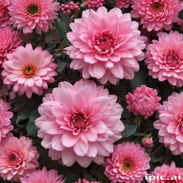 Beautiful Display of Vibrant Pink Flowers in Full Bloom and Splendor