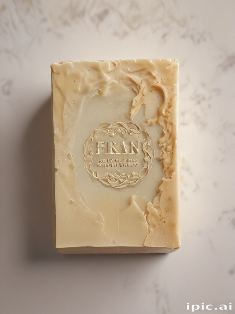 Artisanal Soap Bar with Elegant Design and Intricate Branding by Fran