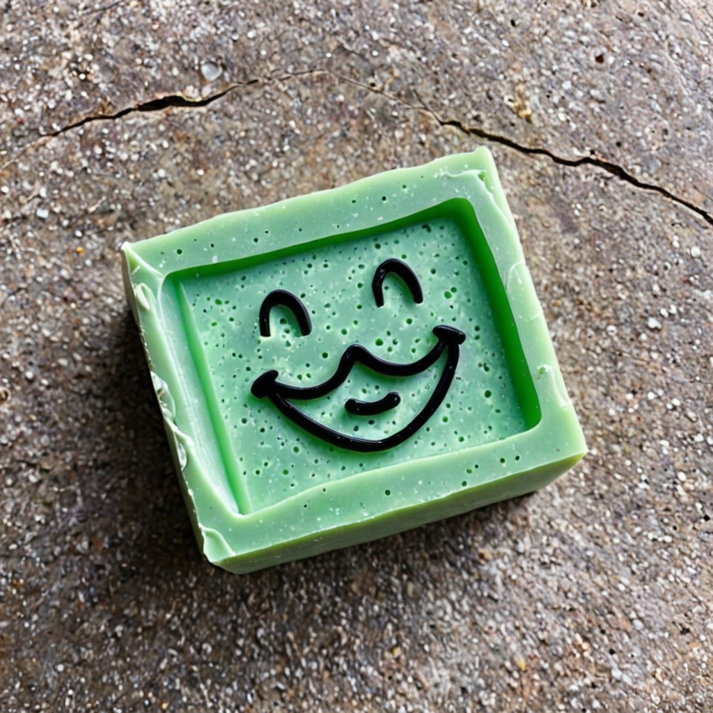 A cute bar of soap with a cuter face